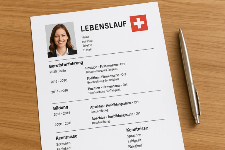 CV - Lebenslauf Vorlage für die Bewerbung in der Schweiz – Tipps
